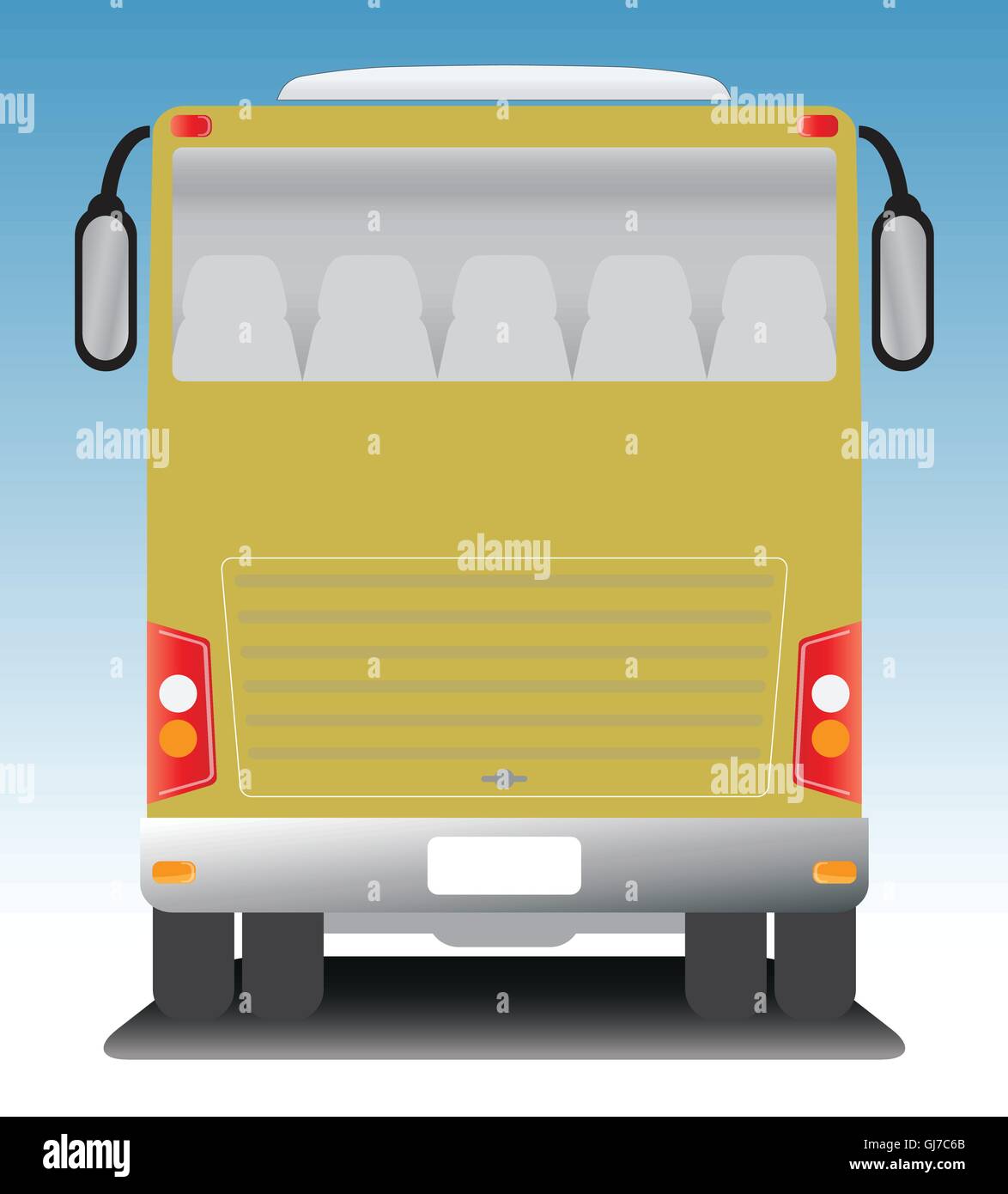 Back view of Modern touring Coach intercity bus Stock Vector Image ...