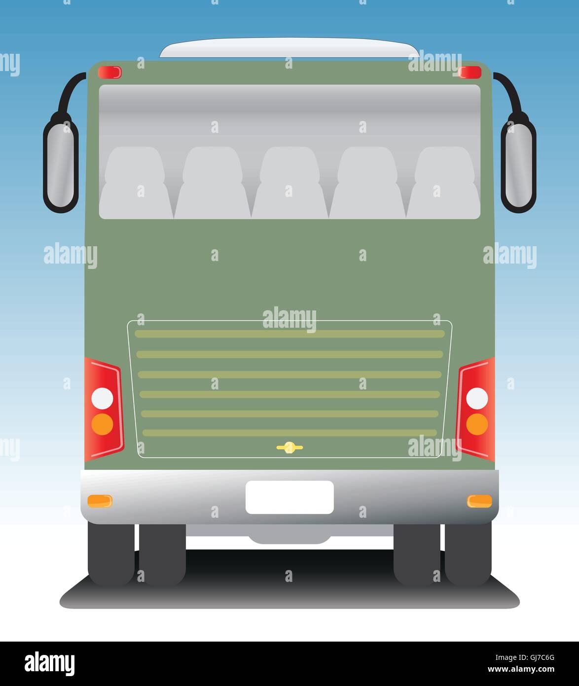 Back view of Modern touring Coach intercity bus Stock Vector Image ...