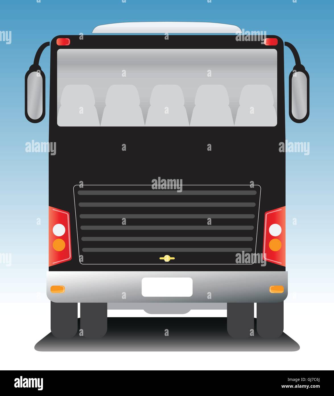 Back view of Modern touring Coach intercity bus Stock Vector Image ...