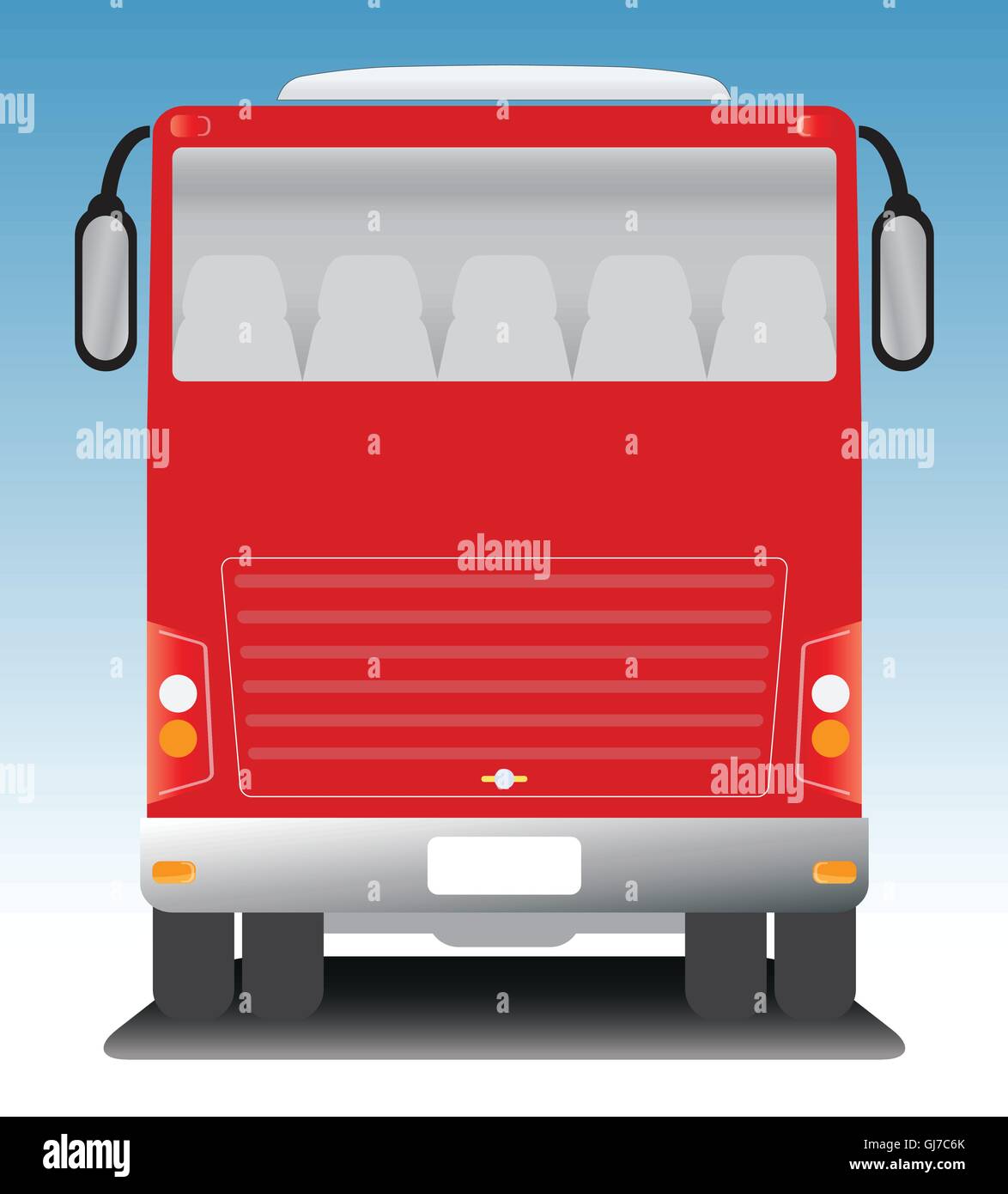 Back view of Modern touring Coach intercity bus Stock Vector Image ...