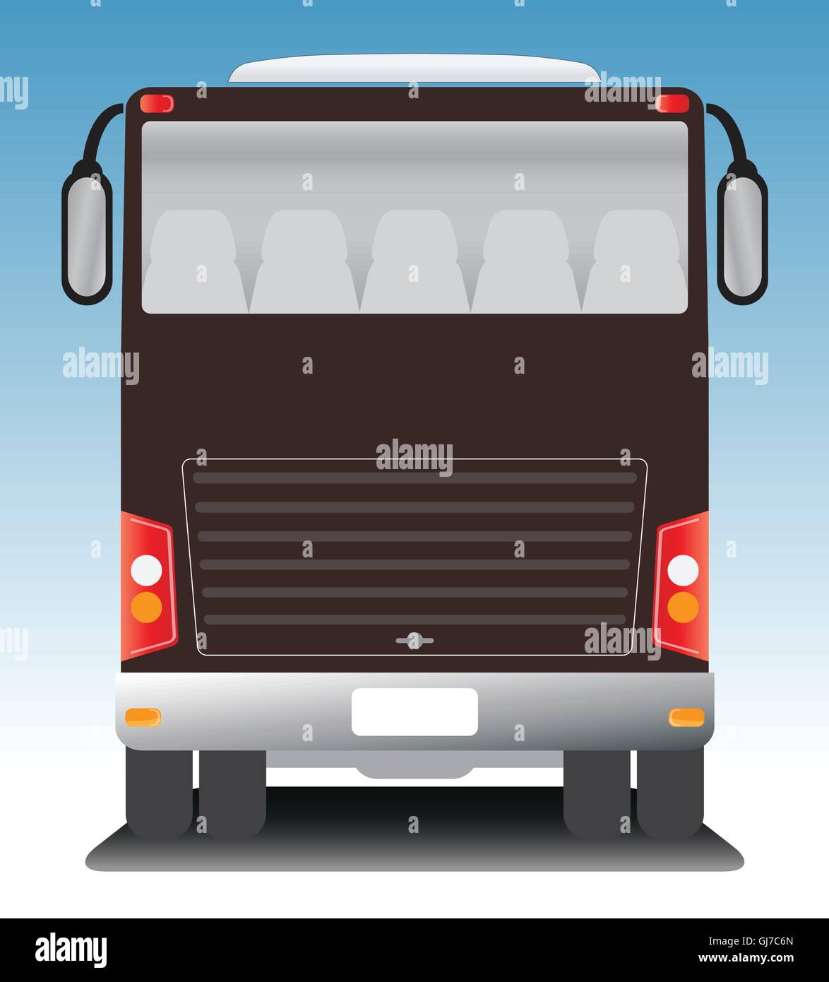 Back view of Modern touring Coach intercity bus Stock Vector Image ...