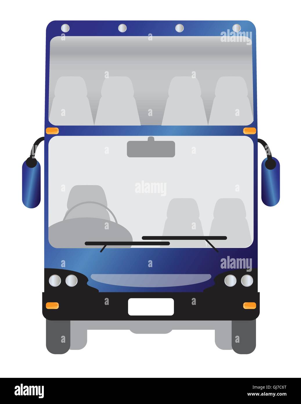 Front view of Double deck touring bus Stock Vector Image & Art - Alamy