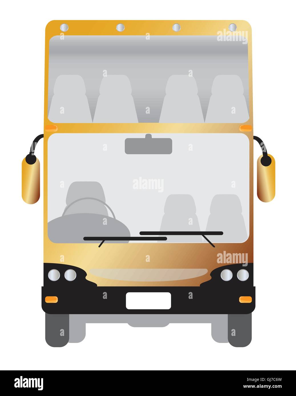 Front view of Double deck touring bus Stock Vector Image & Art - Alamy