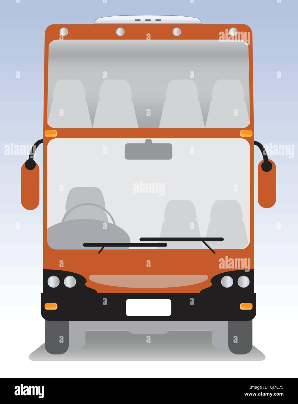 Front view of Double deck Modern touring bus Stock Vector Image & Art ...