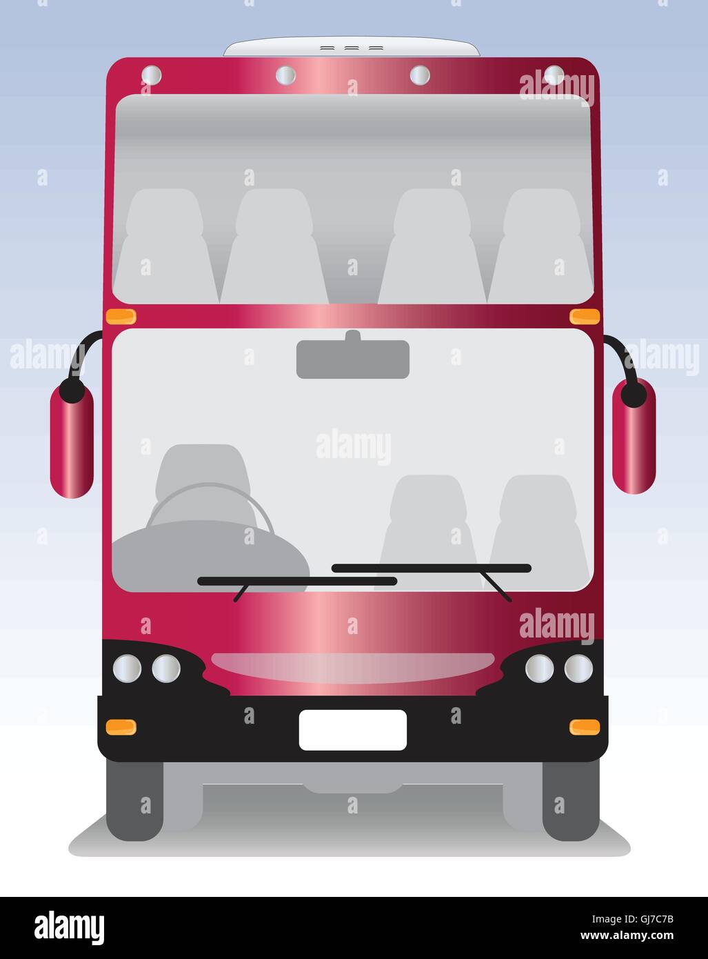 Front view of Double deck Modern touring bus Stock Vector Image & Art ...