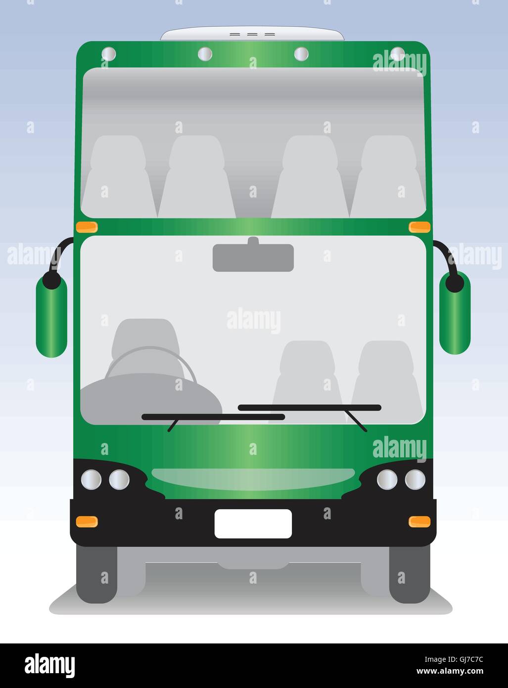 Front view of Double deck Modern touring bus Stock Vector Image & Art ...