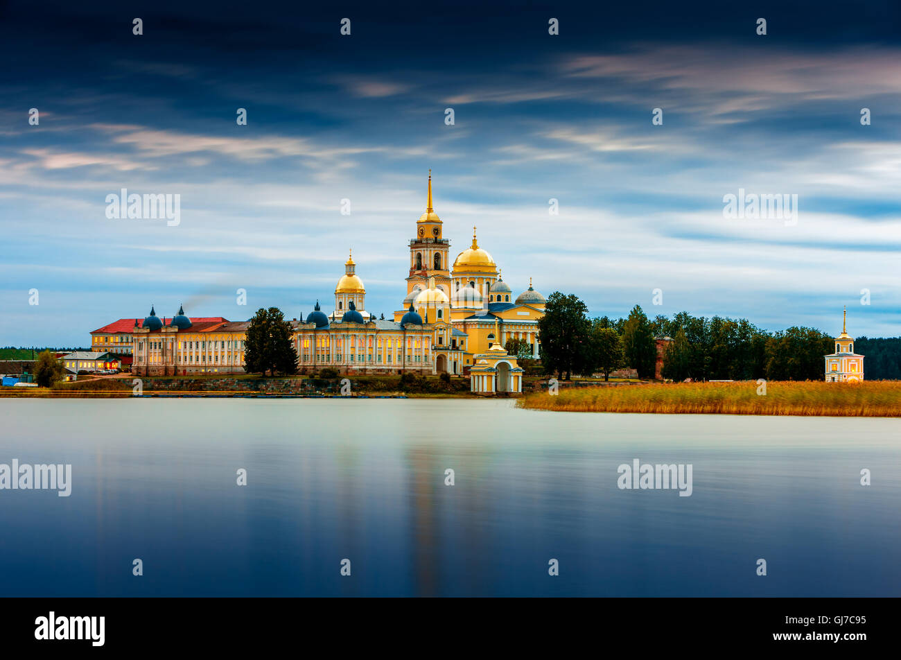 Nilov Monastery is situated on Stolobny Island in Lake Seliger, Tver ...