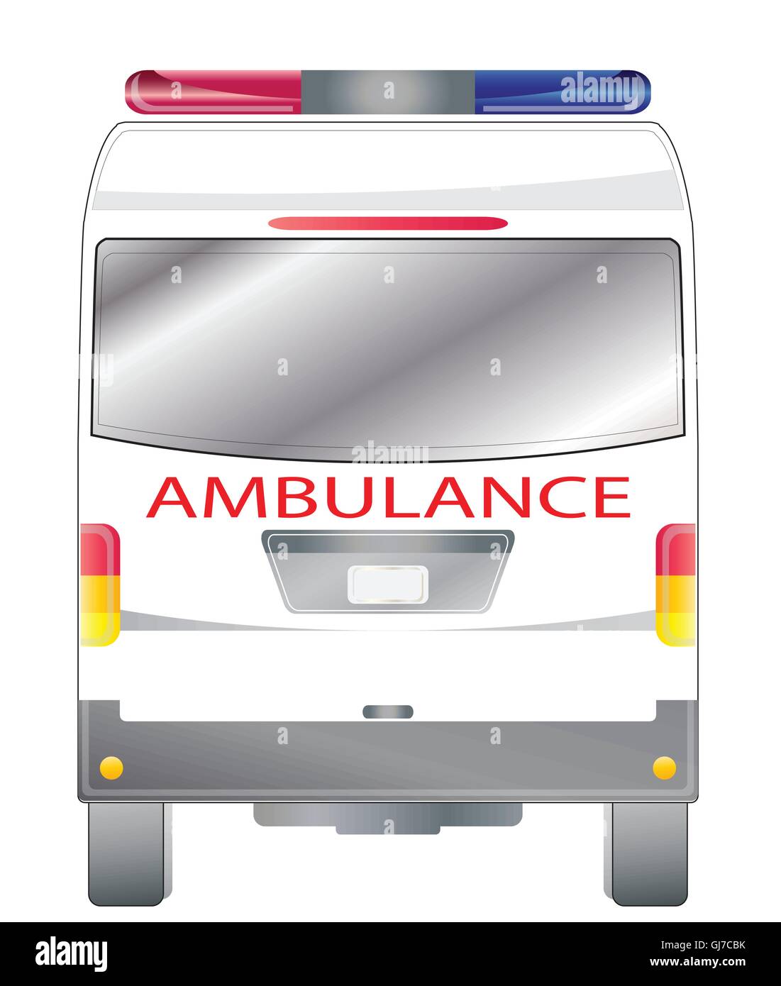 Back view of Emergency high roof van car Stock Vector Image & Art - Alamy