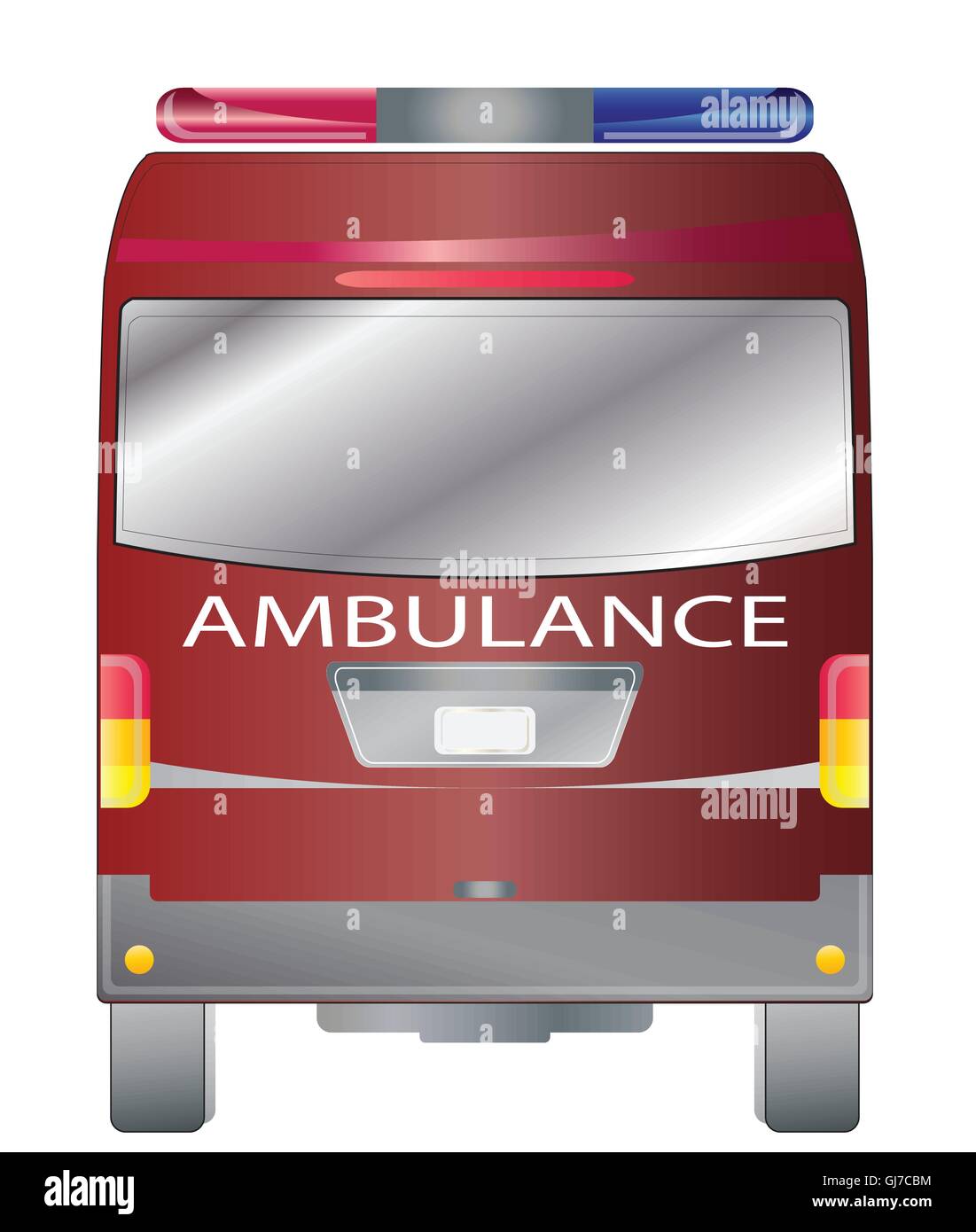 Back view of Emergency high roof van car Stock Vector Image & Art - Alamy