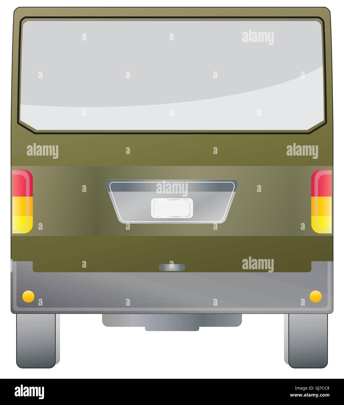 Back view of Cargo van car Stock Vector Image & Art - Alamy