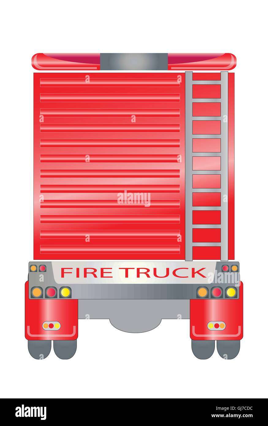 Back view of Fire truck Stock Vector Image & Art - Alamy
