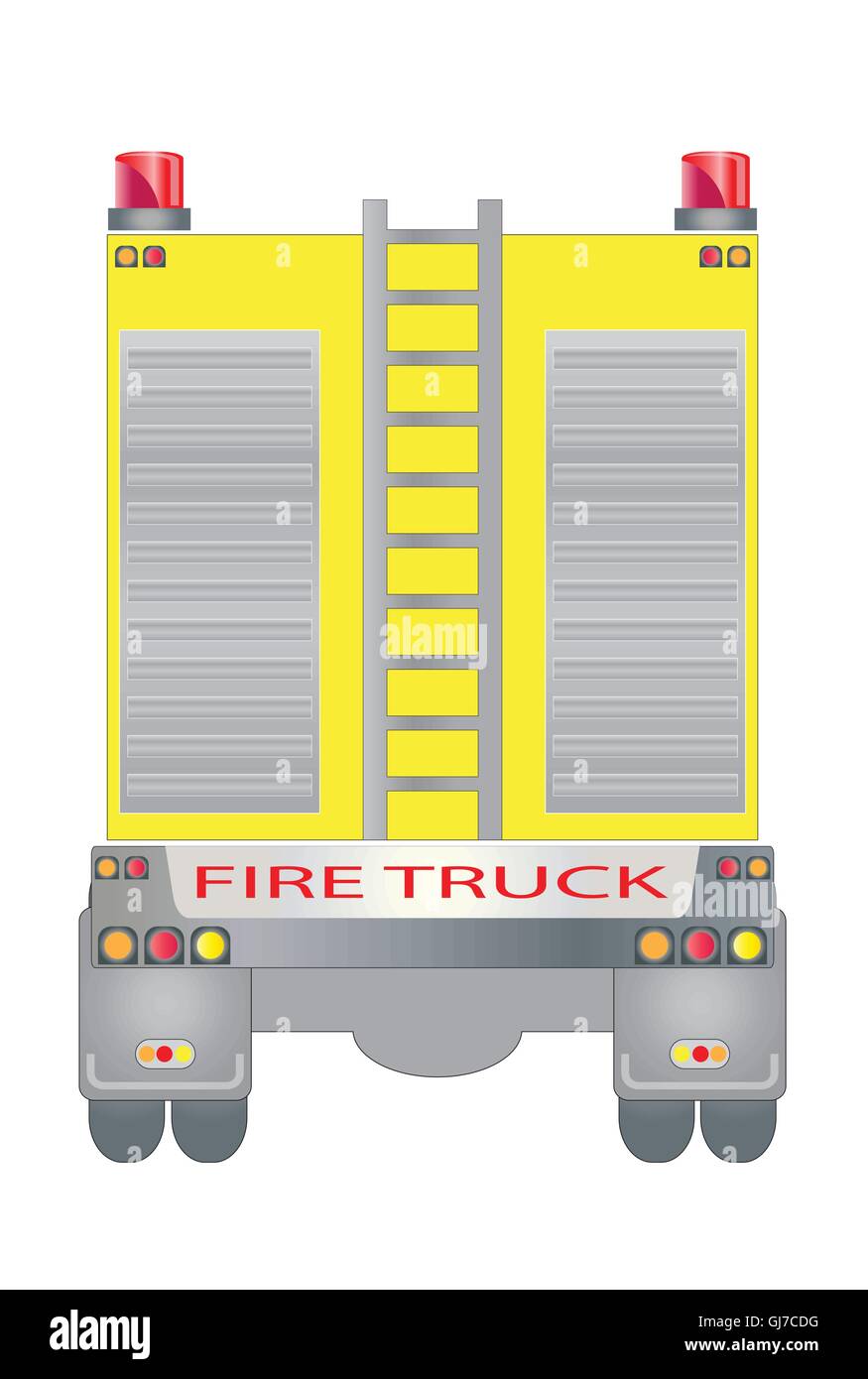 Back view of Fire truck Stock Vector Image & Art - Alamy