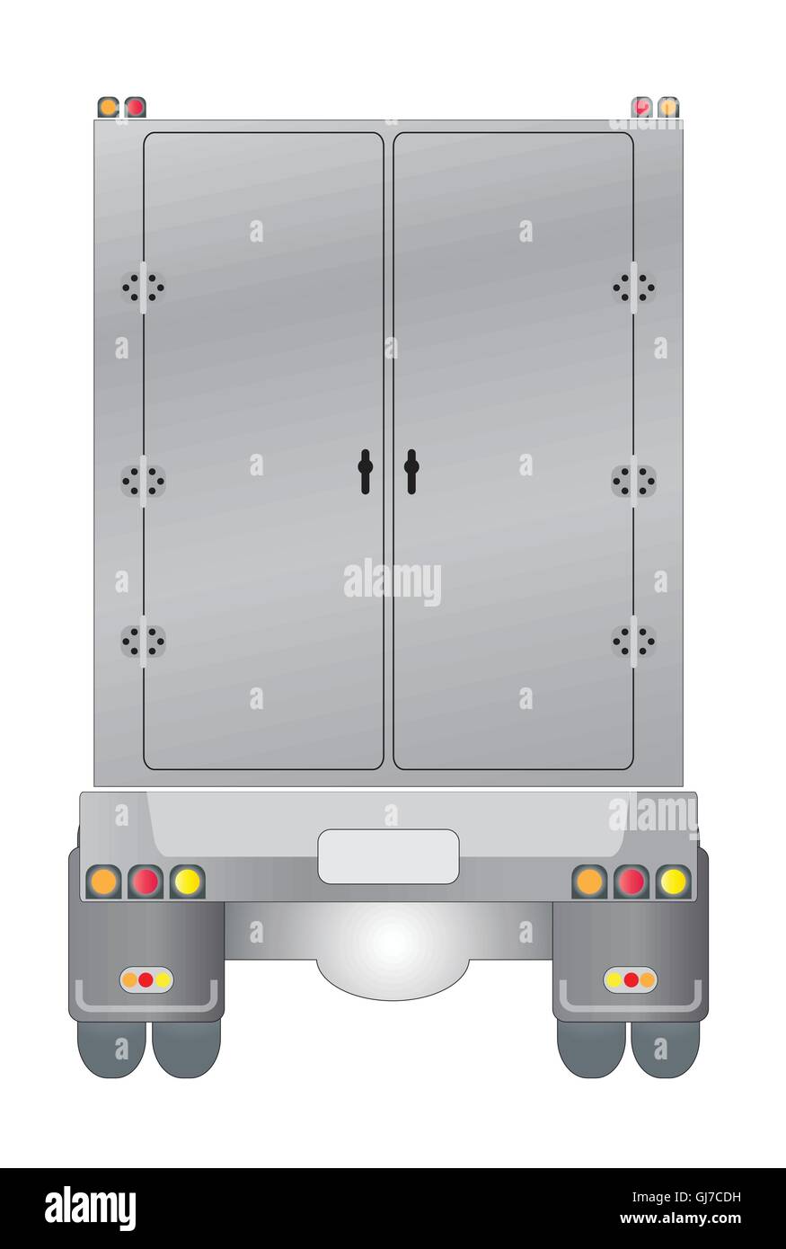 Back view of Trailer Container Cargo truck Stock Vector Image & Art - Alamy