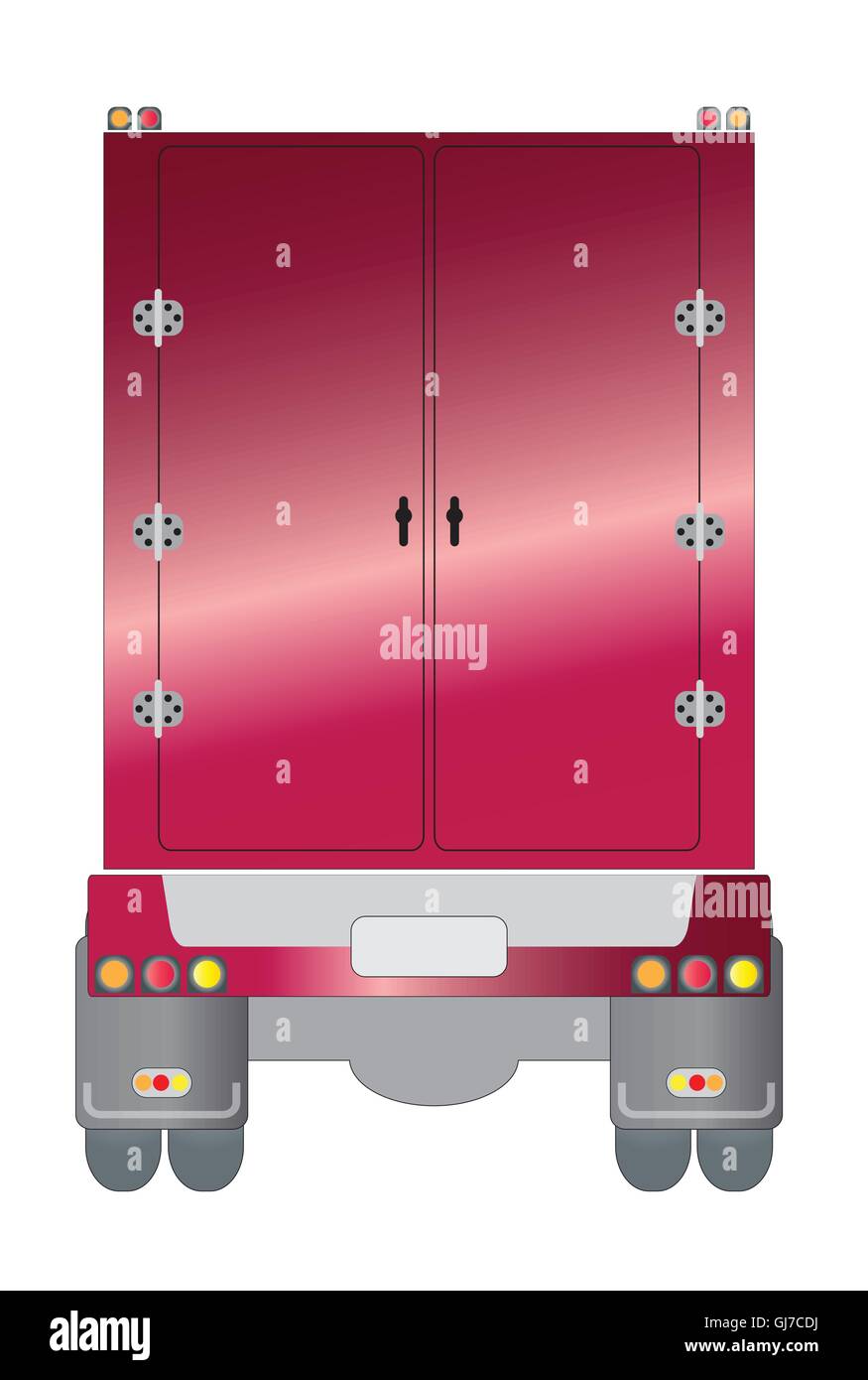 Back view of Trailer Container Cargo truck Stock Vector Image & Art - Alamy