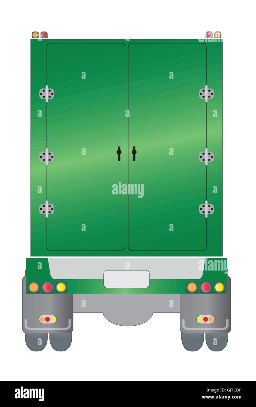 Back view of Trailer Container Cargo truck Stock Vector Image & Art - Alamy