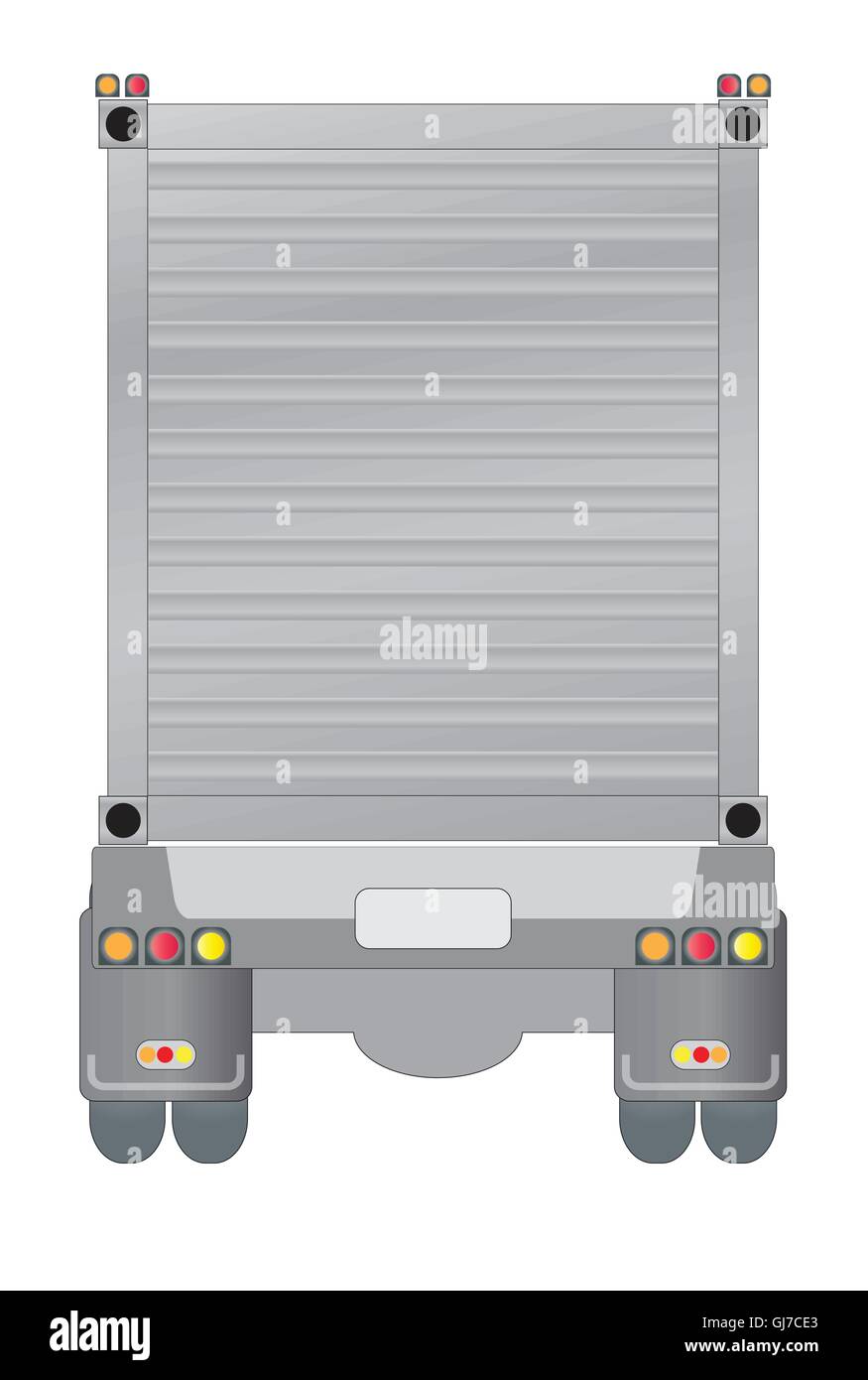 Back view of Container Cargo on trailer truck Stock Vector Image & Art ...