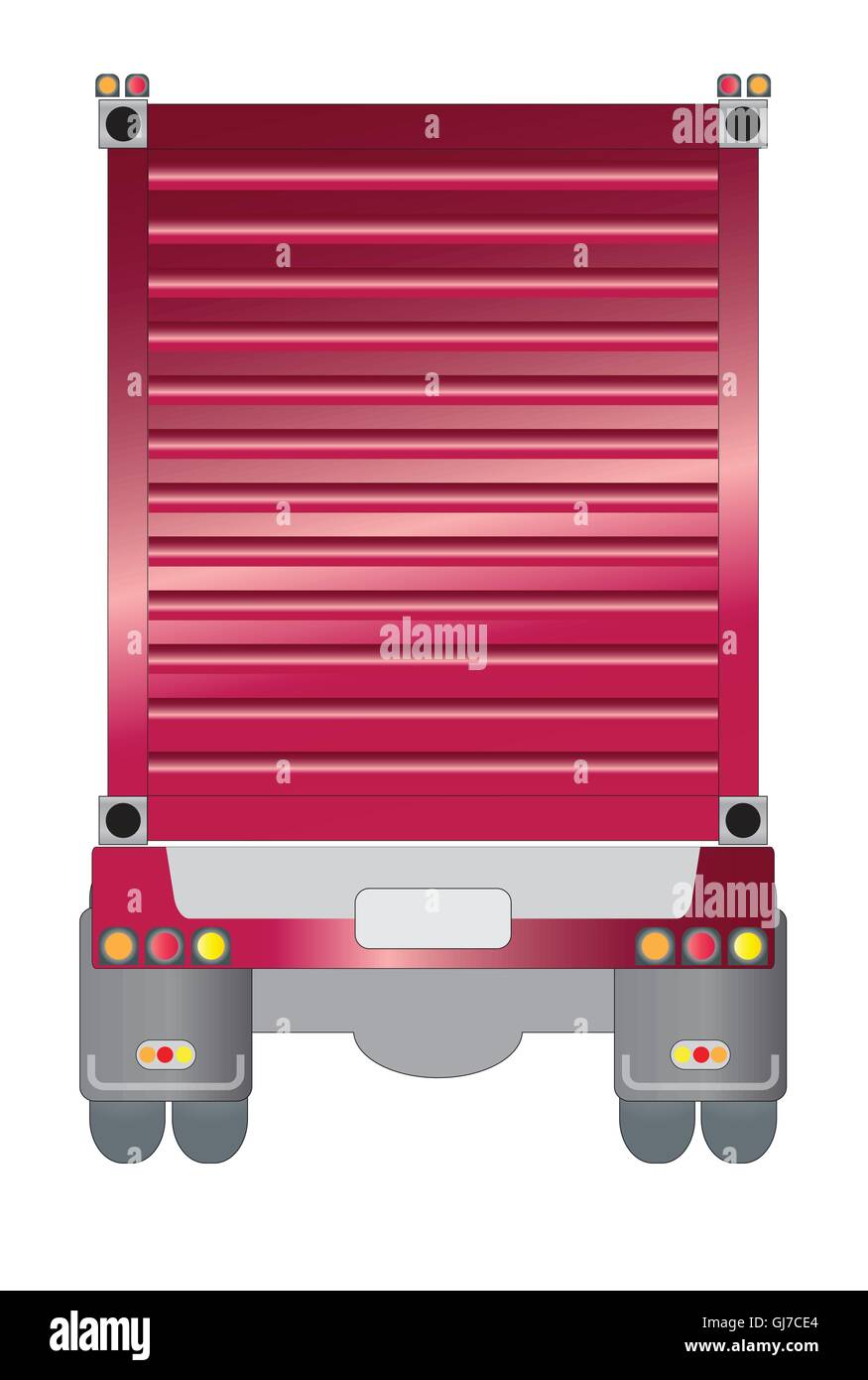 Back view of Container Cargo on trailer truck Stock Vector Image & Art ...