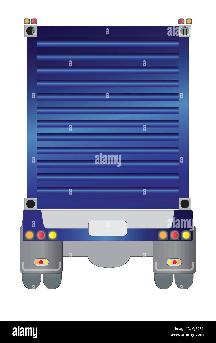 Back view of Container Cargo on trailer truck Stock Vector Image & Art ...