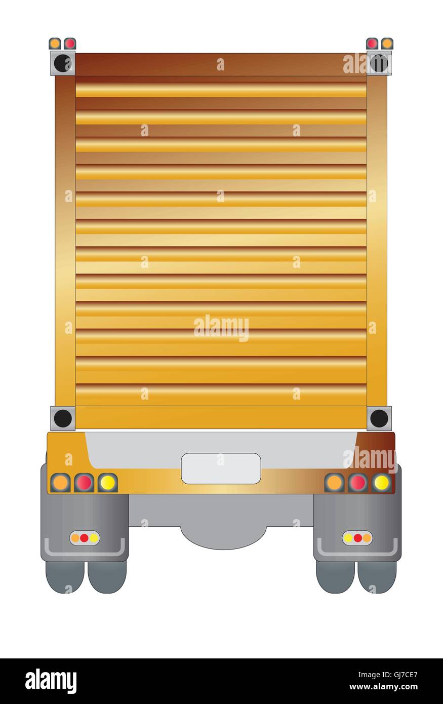 Back view of Container Cargo on trailer truck Stock Vector Image & Art ...
