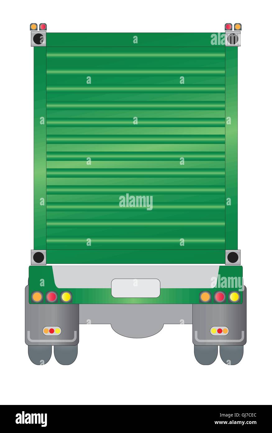 Back View Of Container Cargo On Trailer Truck Stock Vector Image And Art Alamy