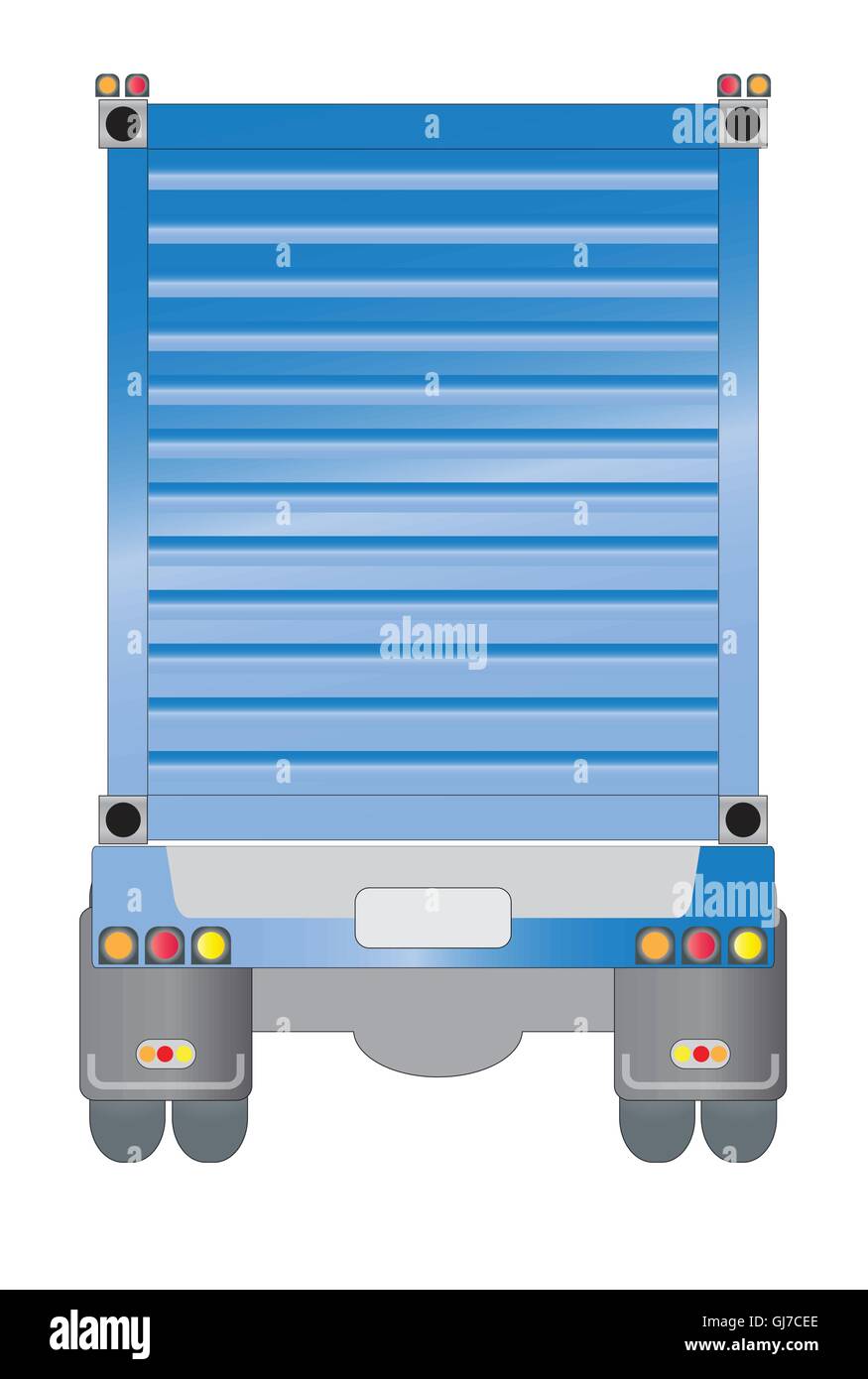 Back view of Container Cargo on trailer truck Stock Vector Image & Art ...
