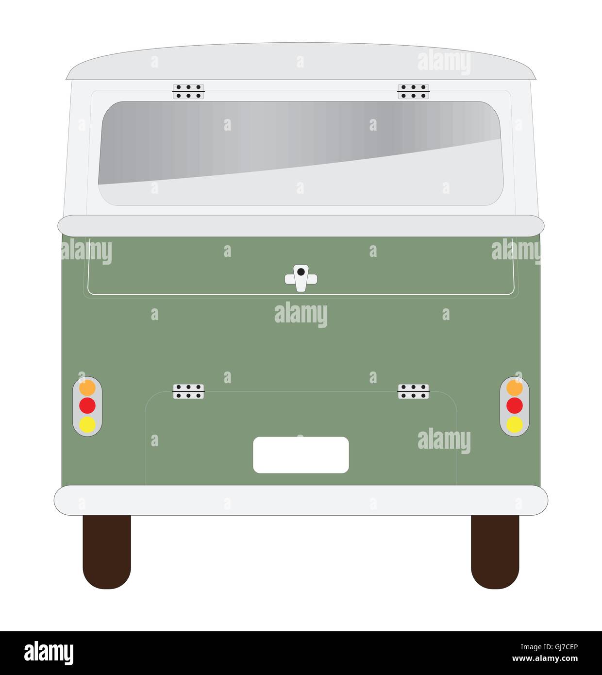 Back view of Vintage Passenger van car Stock Vector Image & Art - Alamy