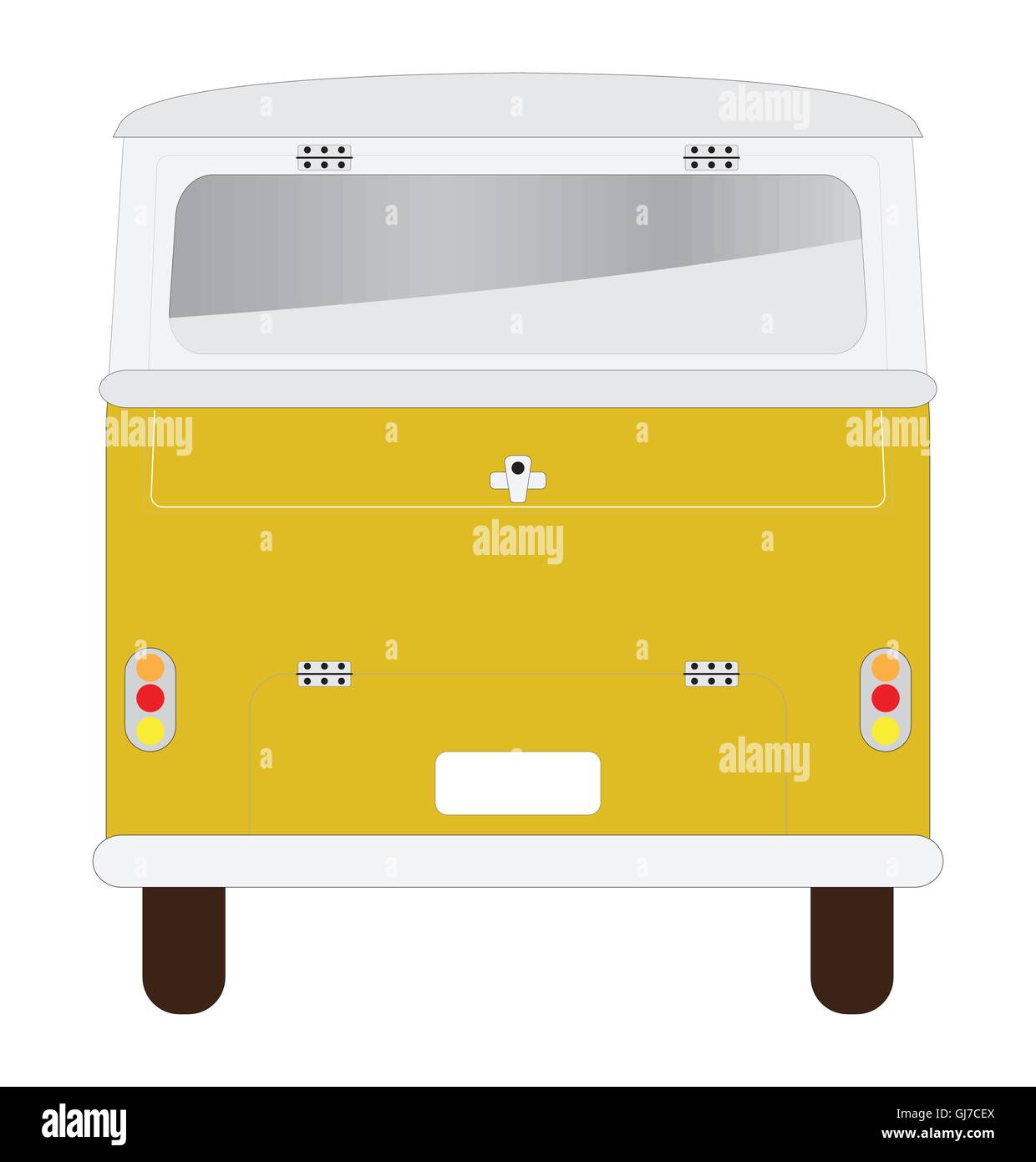 Back view of Vintage Passenger van car Stock Vector Image & Art - Alamy