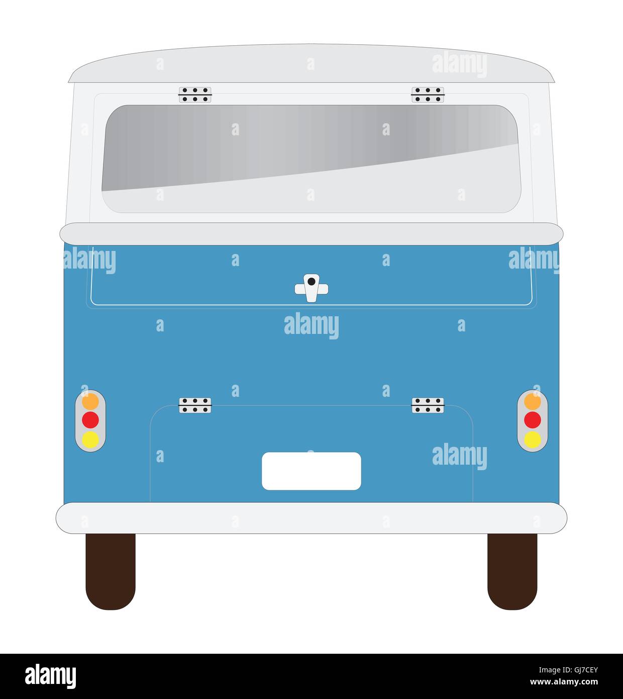 Back view vintage passenger van Stock Vector Images - Alamy