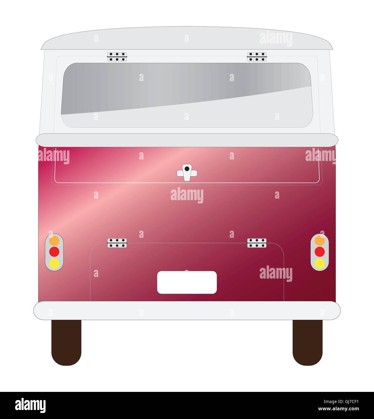 Back view of Vintage Passenger van car Stock Vector Image & Art - Alamy