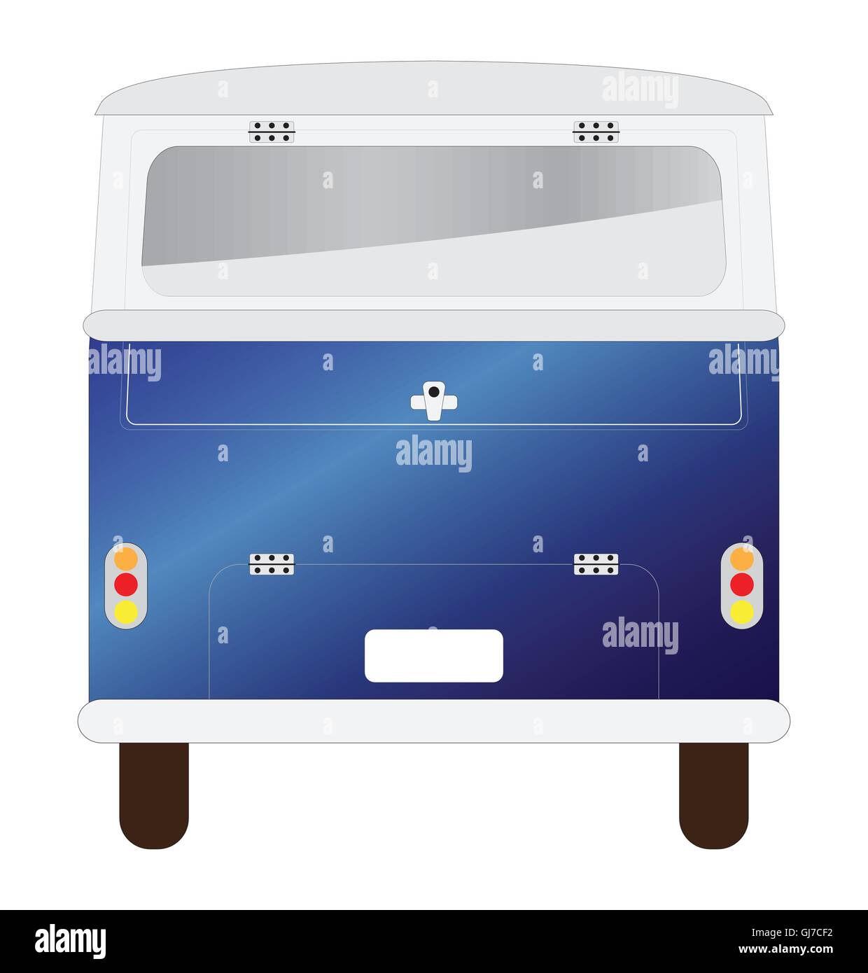 Back view of Vintage Passenger van car Stock Vector Image & Art - Alamy