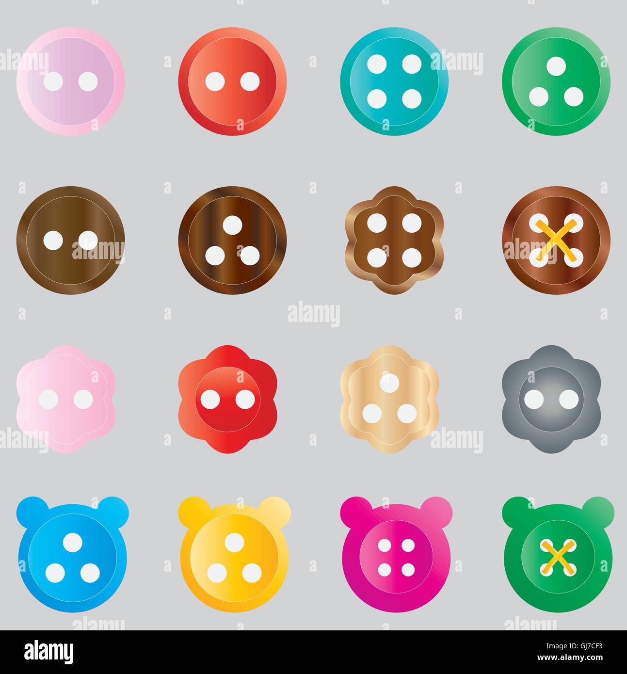 set of buttons in different colors and designs Stock Vector Image & Art ...