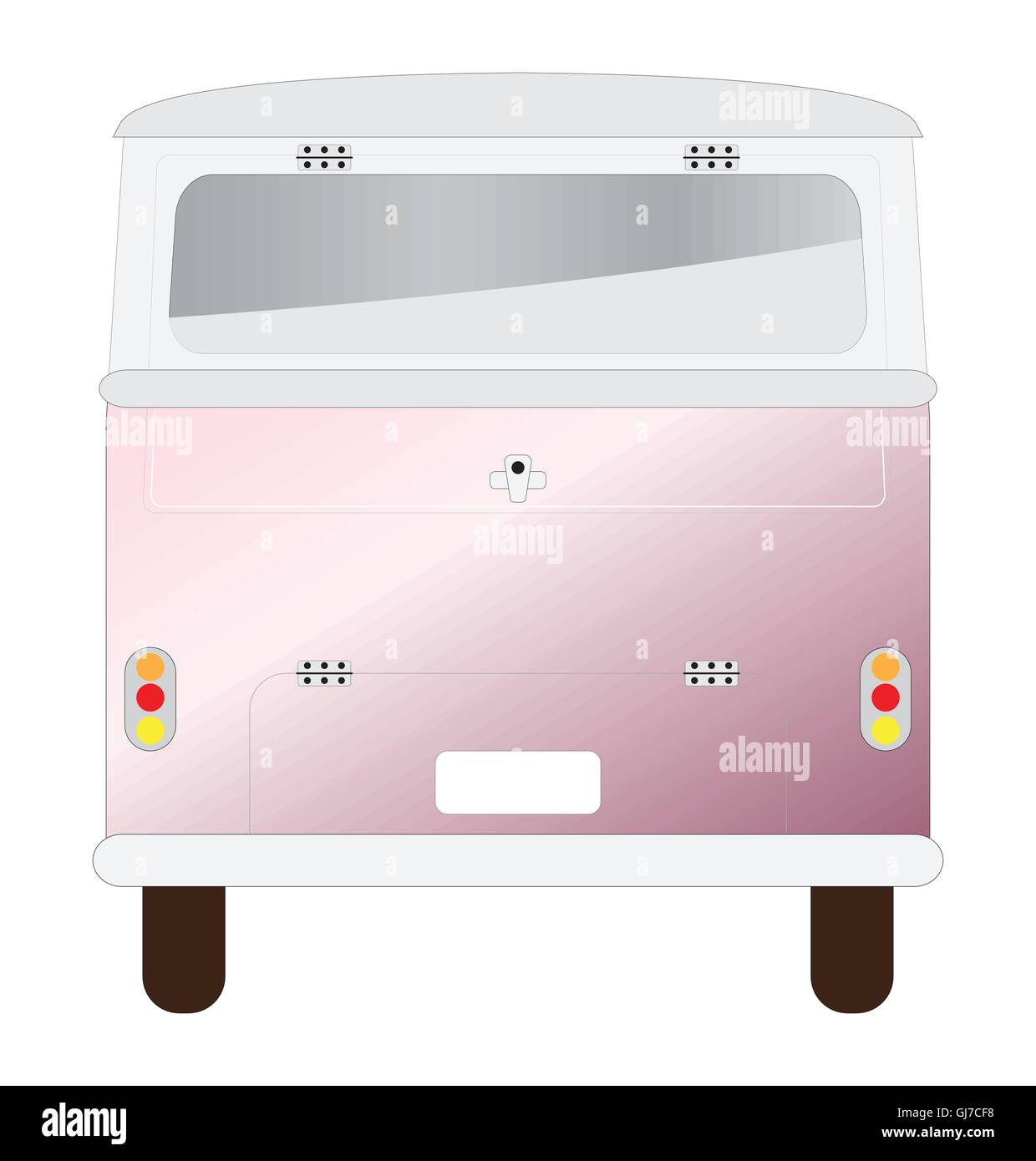 Back view of Vintage Passenger van car Stock Vector Image & Art - Alamy