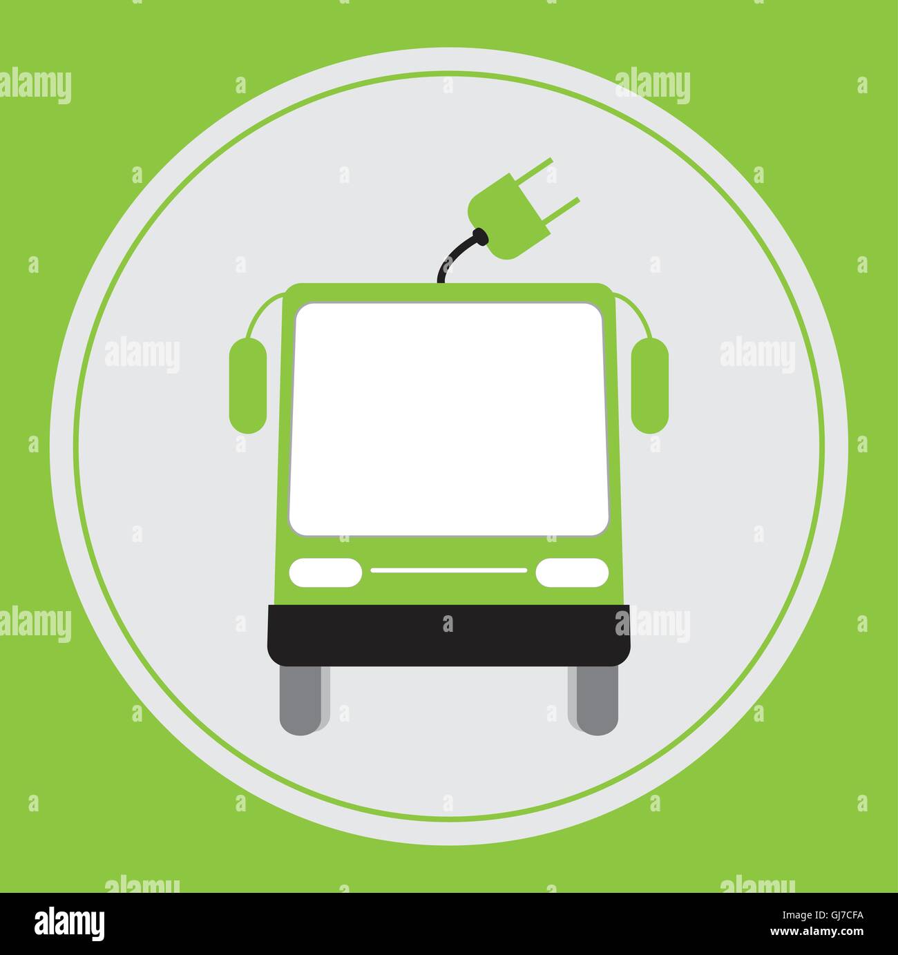 electric bus icon with plug Stock Vector Image & Art - Alamy