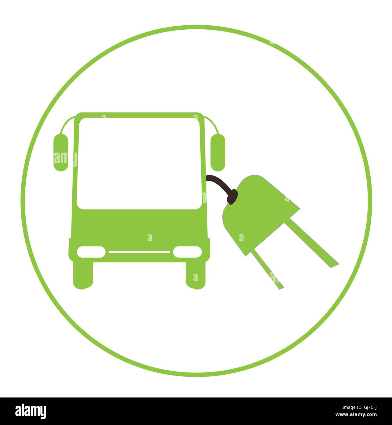 electric bus icon with plug Stock Vector Image & Art - Alamy