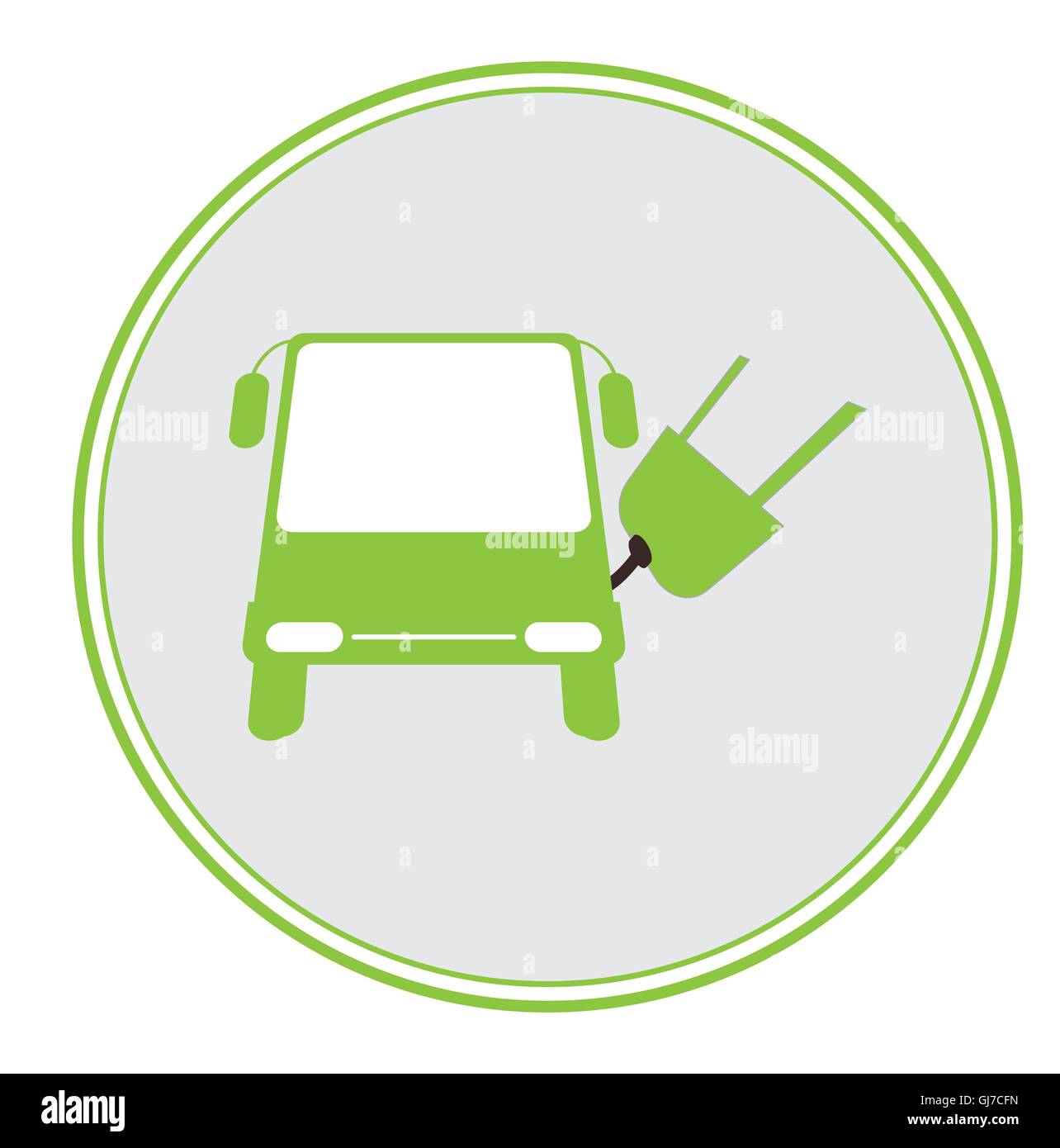 electric bus icon with plug Stock Vector Image & Art - Alamy