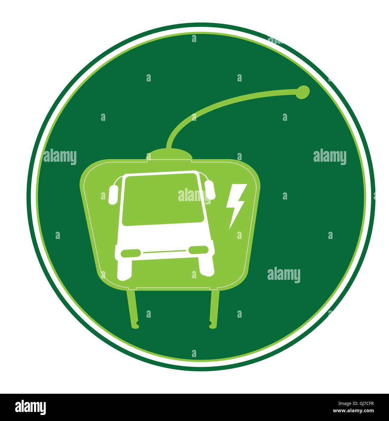 electric bus icon with plug Stock Vector Image & Art - Alamy