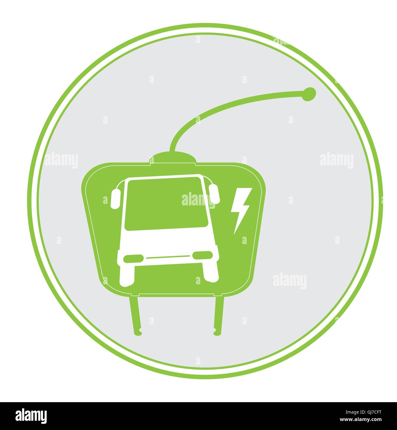 electric bus icon with plug Stock Vector Image & Art - Alamy