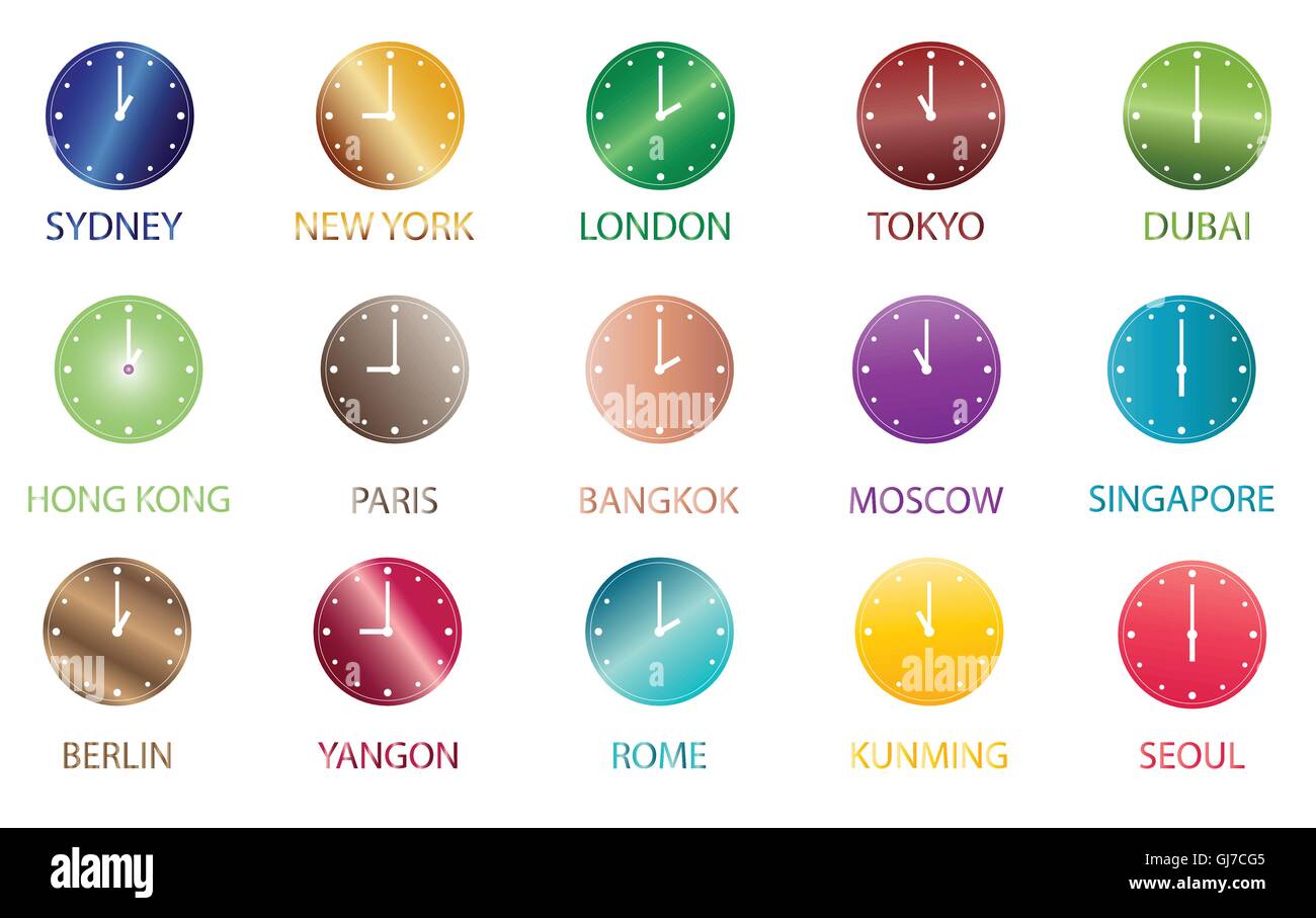 Time Zone World clock Stock Vector Image & Art - Alamy