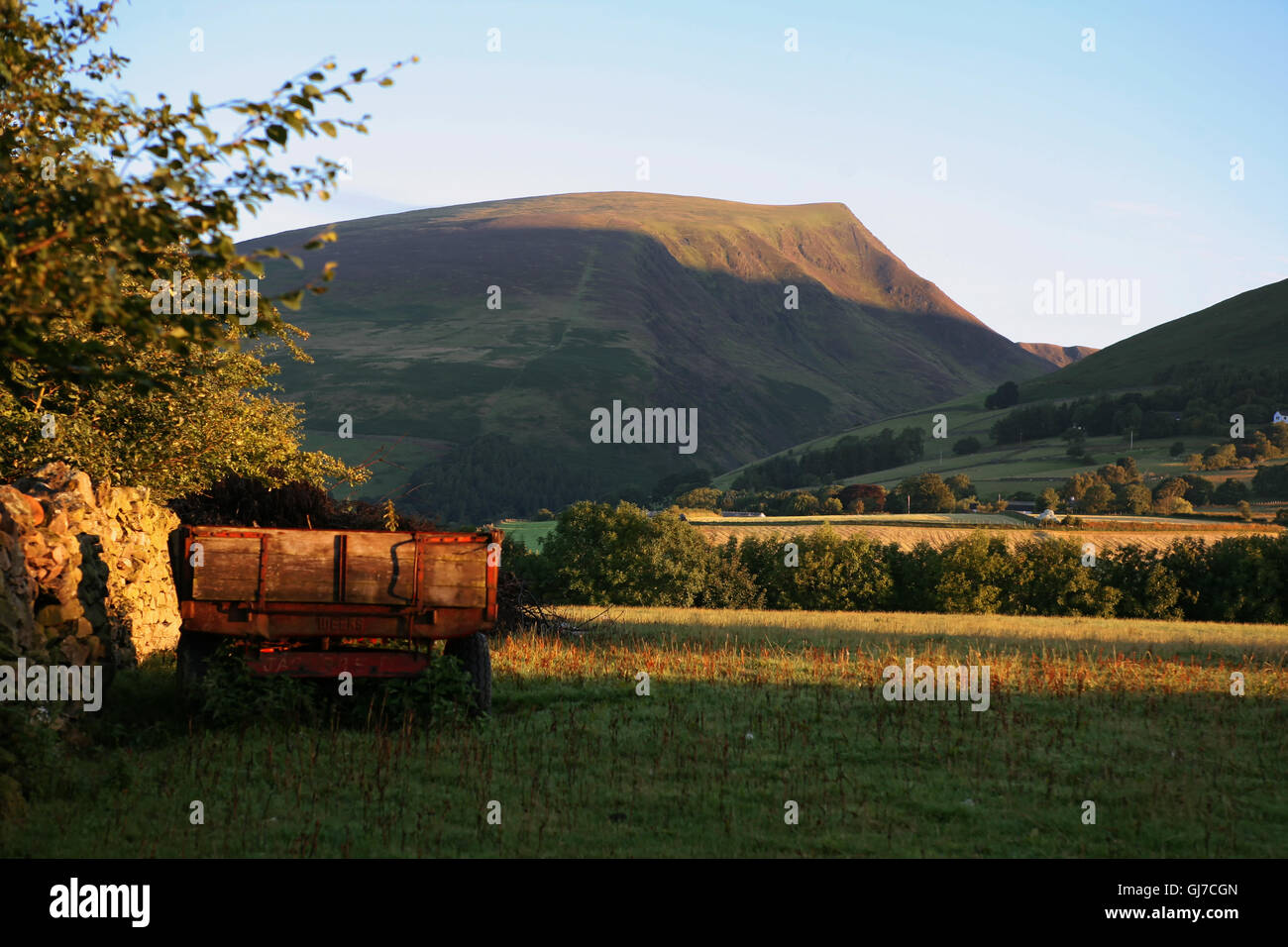 The Greta Valley and Lonscale Fell, Lake District, Cumbria, England ...