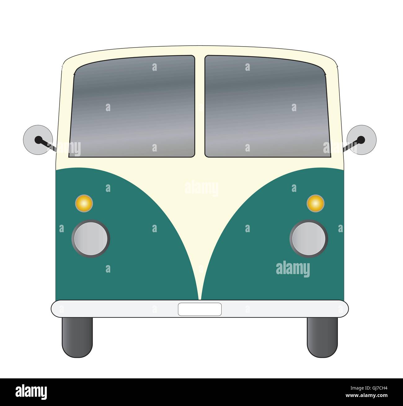 Front view of Vintage Passenger van car Stock Vector Image & Art - Alamy