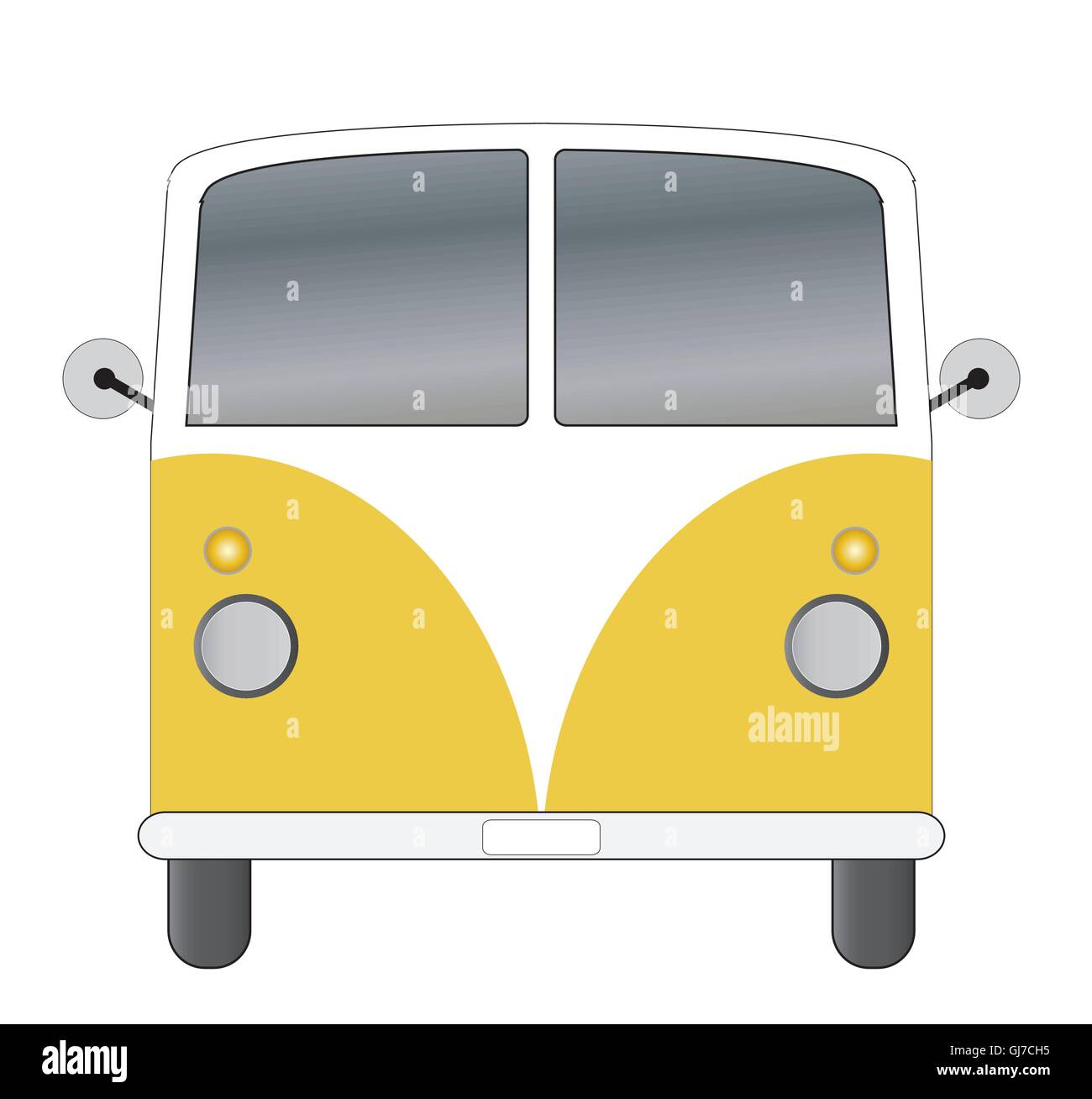 Front view of Vintage Passenger van car Stock Vector Image & Art - Alamy