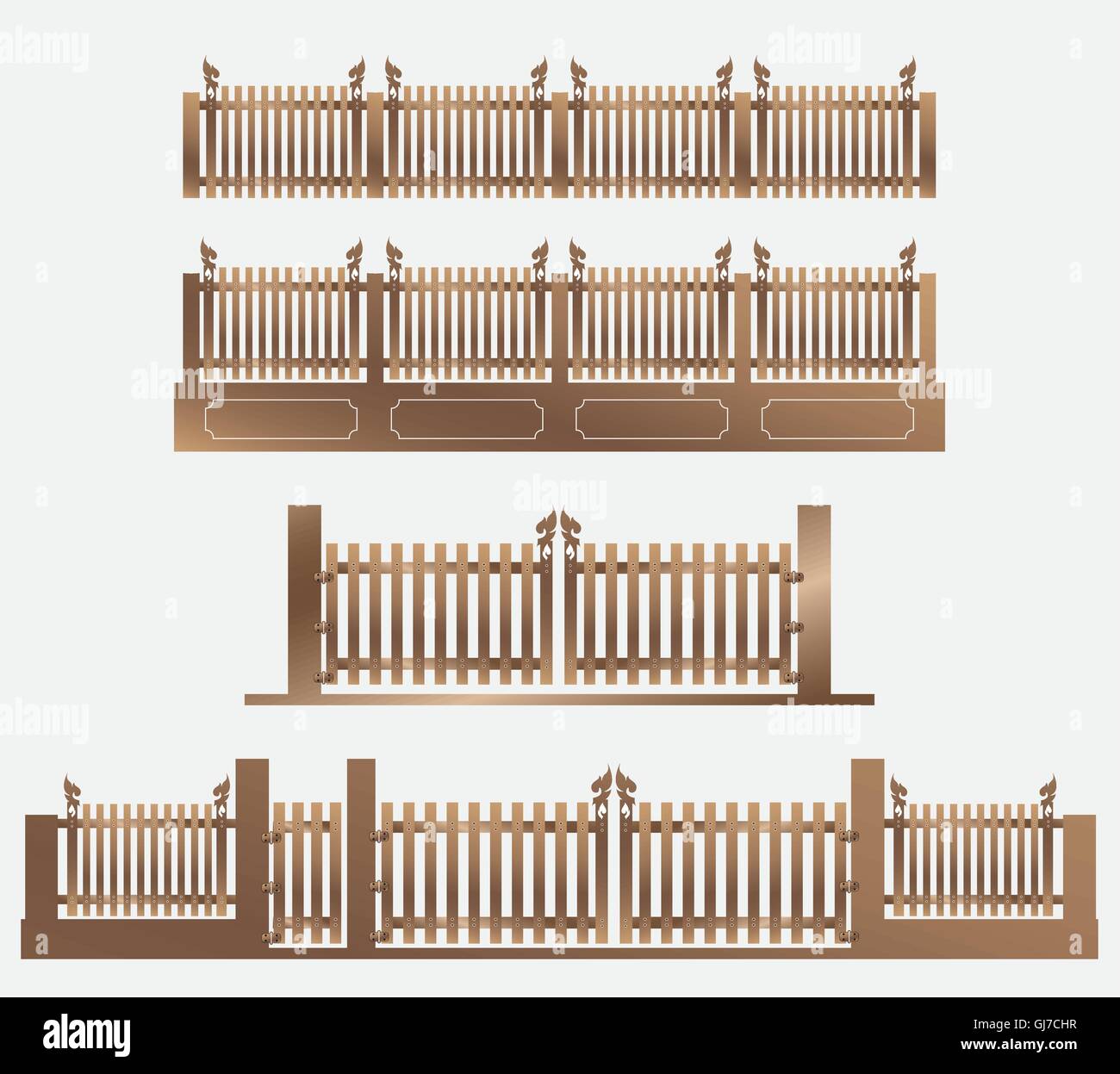 Retro style Wood Fence and door of house Stock Vector Image & Art - Alamy