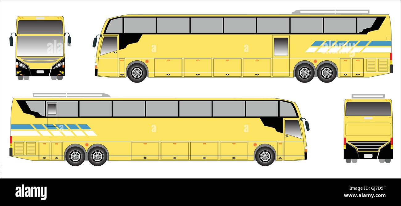 Long bus Stock Vector Images - Alamy