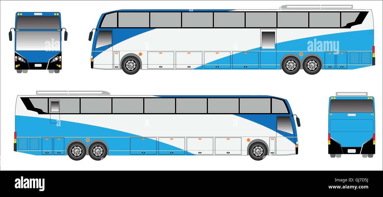 Modern Long bus vector, Colour sporty bus Stock Vector Image & Art - Alamy