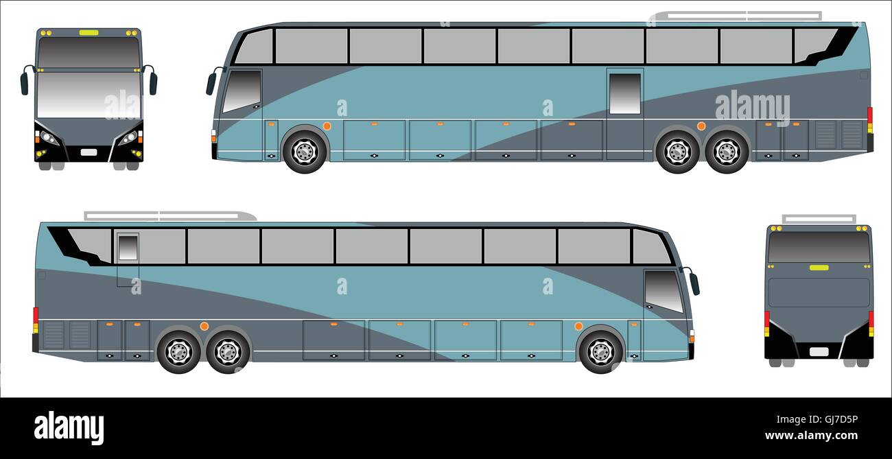 Modern Long bus vector, Colour sporty bus Stock Vector Image & Art - Alamy