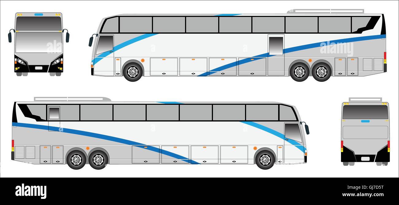 Long bus vector colour bus hi-res stock photography and images - Alamy