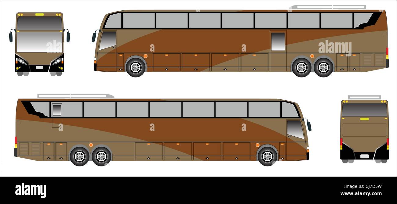 Modern Long bus vector, Colour sporty bus Stock Vector Image & Art - Alamy