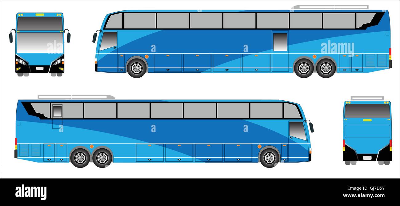 Modern Long bus vector, Colour sporty bus Stock Vector Image & Art - Alamy