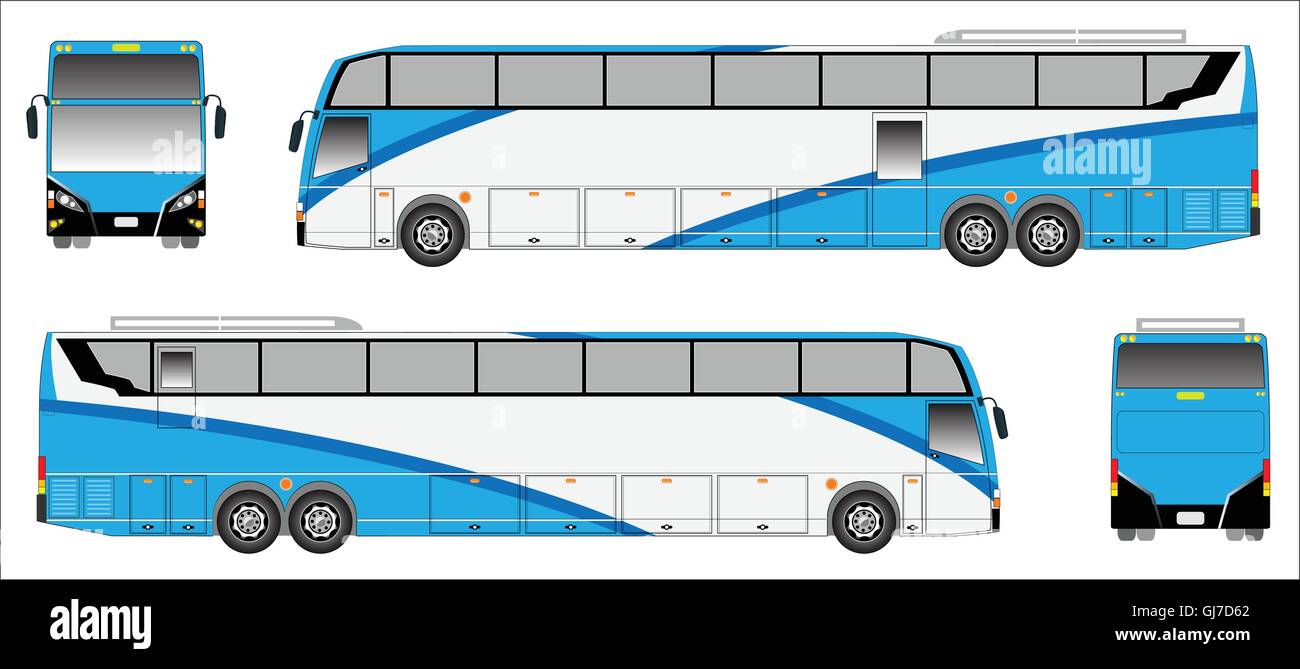 Modern Long bus vector, Colour sporty bus Stock Vector Image & Art - Alamy