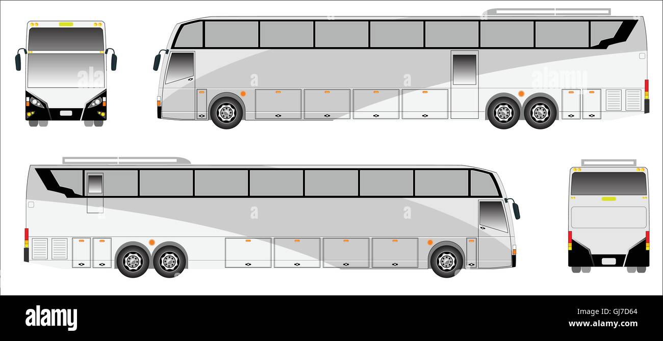 Modern Long bus vector, Colour sporty bus Stock Vector Image & Art - Alamy